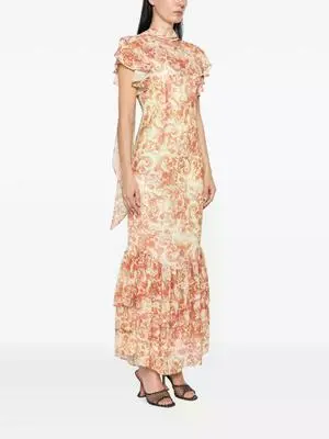 DE LA VALI Avalon Paisley-print Ruffled Maxi Dress