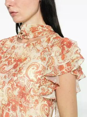 DE LA VALI Avalon Paisley-print Ruffled Maxi Dress