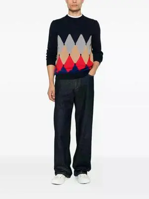 BALLANTYNE Argyle-intarsia Sweater - Blue