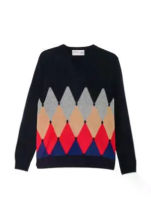 BALLANTYNE Argyle-intarsia Sweater - Blue