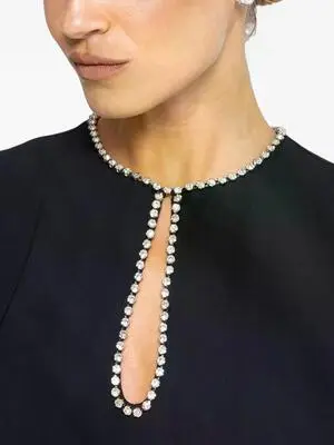 NISSA Crystal-detail Relaxed Midi Dress
