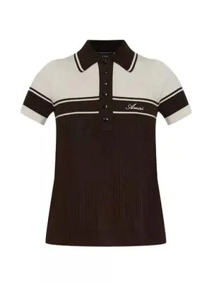 Amiri Logo-embroidered Striped Polo Shirt