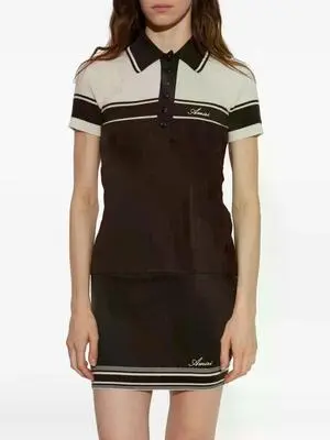 Amiri Logo-embroidered Striped Polo Shirt