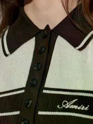 Amiri Logo-embroidered Striped Polo Shirt