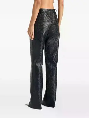 Manière De Voir Ruth Embossed-leather Mid-rise Trousers