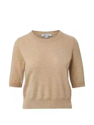 Veronica Beard Shana Short-sleeve Sweater - Neutrals