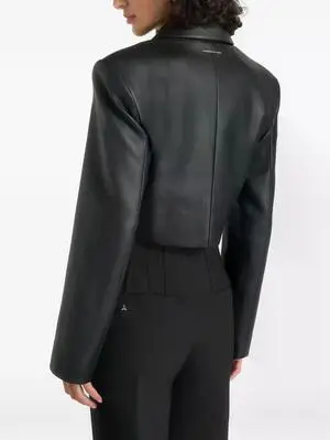 Manière De Voir Adina In Leather Cropped Jacket