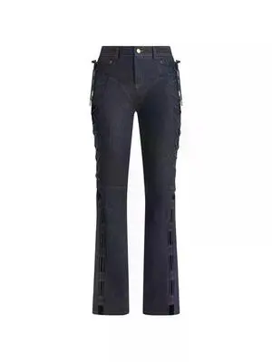 Manière De Voir Ambre Lace-up Flared Jeans - Blue