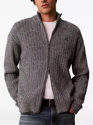 Calvin Klein Ribbed-knit Zip-up Cardigan