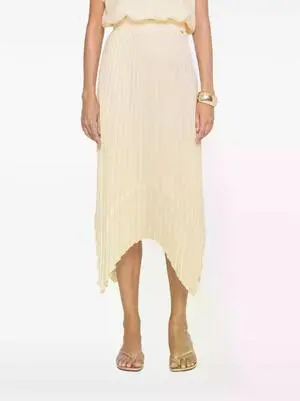 NISSA Pleated Midi Skirt - Neutrals