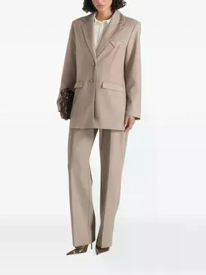 Manière De Voir Elena In Taupe Oversized Open Back Tailored Blazer
