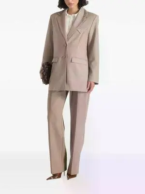Manière De Voir Harriet Oversized Open Back Tailored Blazer Taupe - Neutrals