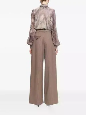 NISSA Printed Bow-neck Chiffon Top