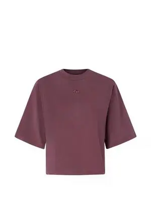 Pinko T-shirt With Wide Sleeves And Love Birds Logo - Purple
