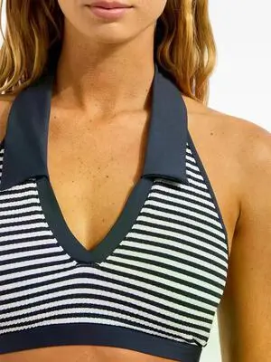 Seafolly Striped Collared Bikini Top