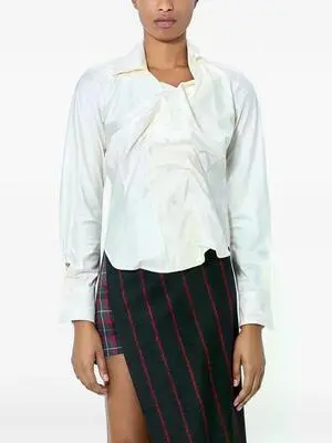 VIVIENNE WESTWOOD Drunken Asymmetrical Ruched Shirt - Neutrals