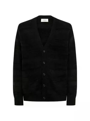 LANEUS Jacquard-knit Button-up Cardigan