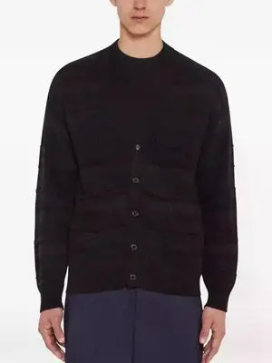 LANEUS Jacquard-knit Button-up Cardigan