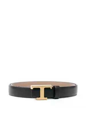 TOD'S T-buckle Leather Belt - Black