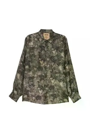 UMA WANG Floral-print Long-sleeve Shirt - Green