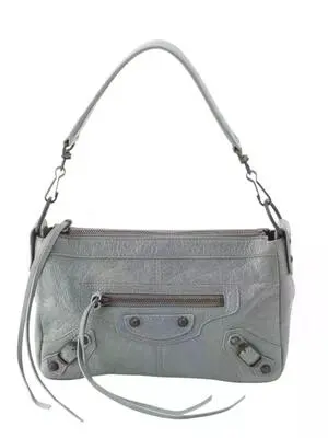 Balenciaga Mini Lambskin Leather Satchel - Grey