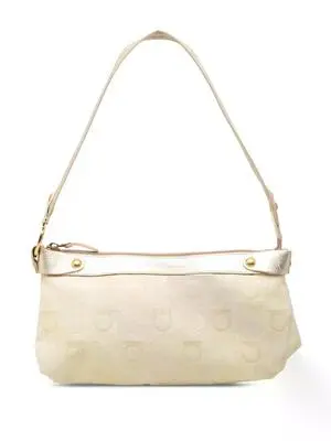 FERRAGAMO 2010-2026 Gancini Canvas Shoulder Bag - Neutrals