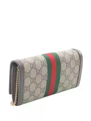 Gucci 2000-2015 Gg Supreme Web Ophidia Continental Wallet On Chain Crossbody Bag - Neutrals