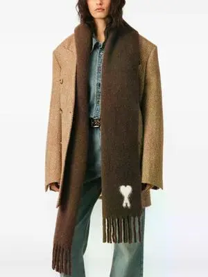AMI Paris Alpaca Scarf With De Coeur