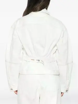 Jacquemus Contrast-stitch Denim Jacket - White