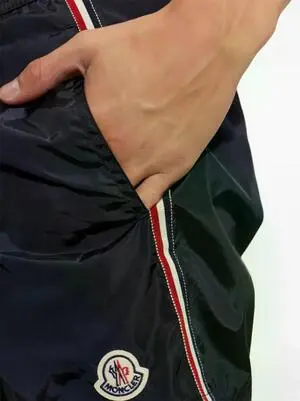 Moncler Logo-patch Striped-trim Swim Shorts