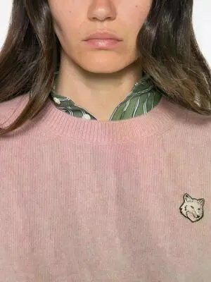 Maison Kitsuné Fox-patch Wool Sweater - Pink