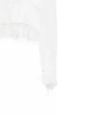 Isabel Benenato Lace-trim Cropped Shirt