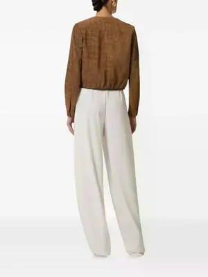 Elisabetta Franchi Jacket In Suede Fabric With Alligator Print