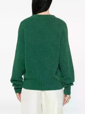 Max Mara Alpaca V-neck Sweater - Green