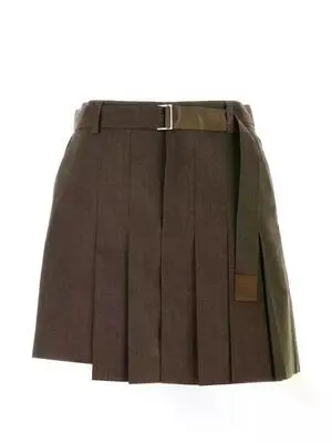 Sacai Pleated Asymmetric Tailored Shorts