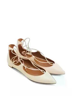 AQUAZZURA Christy Ankle-wrap Ballet Flats