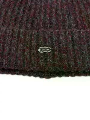 Agnona Ribbed Knit Beanie Hat - Red