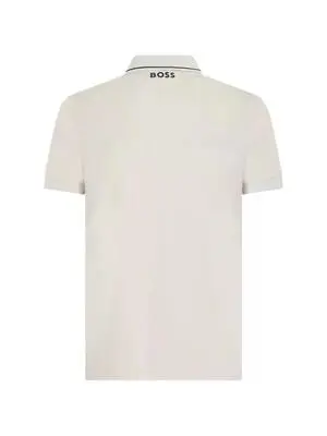 BOSS Logo-print Short-sleeve Polo Shirt - Neutrals