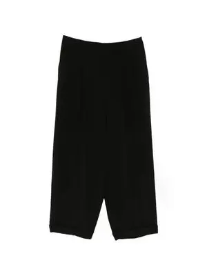 ANN DEMEULEMEESTER Pleated Turn-up Trousers - Black