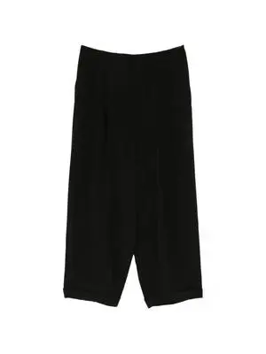 ANN DEMEULEMEESTER Pleated Turn-up Trousers - Black