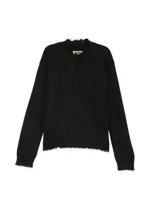UMA WANG Distressed Crew-neck Jumper - Grey