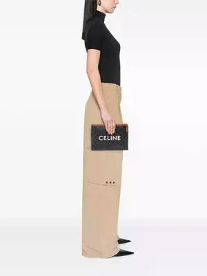 Celine 2020 Small Triomphe Coated Canvas Clutch Bag