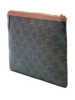 Celine 2020 Small Triomphe Coated Canvas Clutch Bag