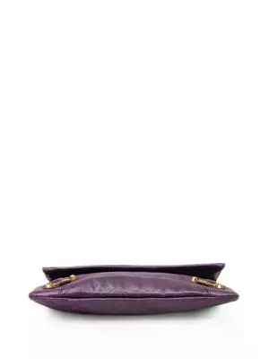 Balenciaga 2005-2026 Lambskin Motocross Classic Envelope Clutch Bag - Purple