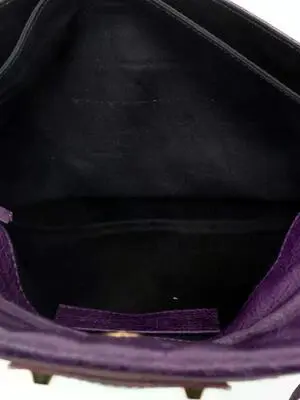 Balenciaga 2005-2026 Lambskin Motocross Classic Envelope Clutch Bag - Purple
