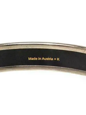 Hermès 1980-2000 Narrow Caleche Enamel Bangle 70 Costume Bracelet