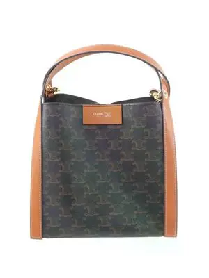 Celine 2025 Small Triomphe Coated Canvas Cube Satchel