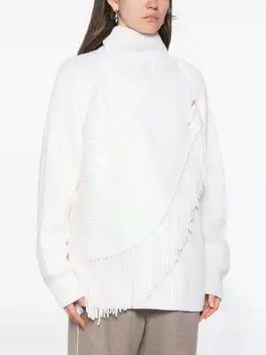 Carven Fringed High-neck Knit