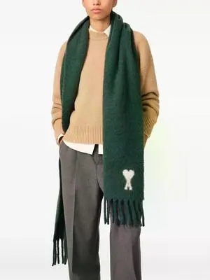 AMI Paris Alpaca Scarf With De Coeur