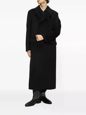 TOM FORD Wool Cashmere Melton Officer Coat - Black